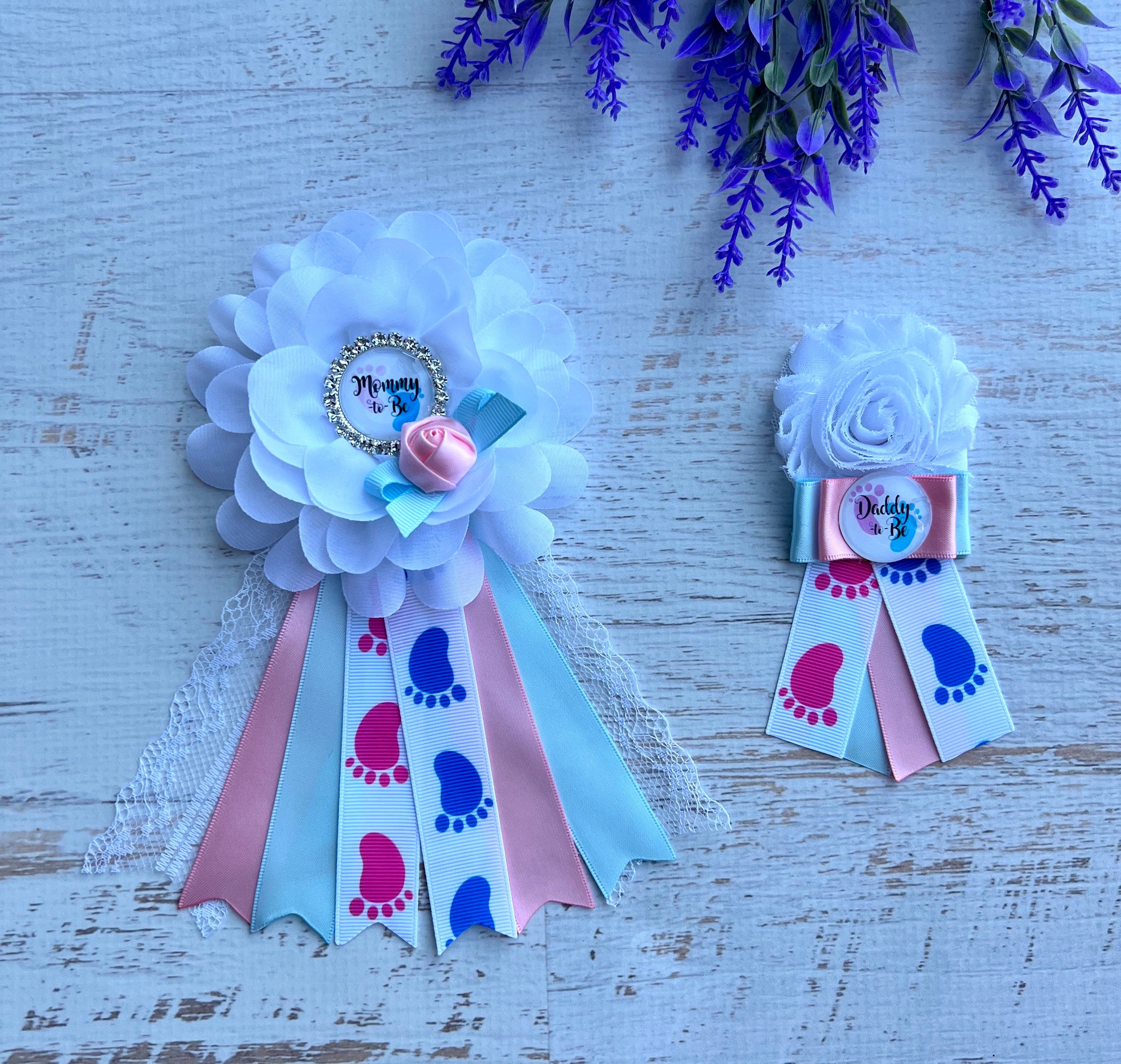 Gender Reveal Baby Shower Sash Maternity Sash Pink Blue Mommy to Be ...