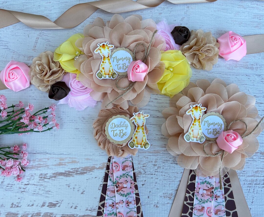Giraffe Baby Shower Maternity Sash Giraffe Maternity Belt Safari ...