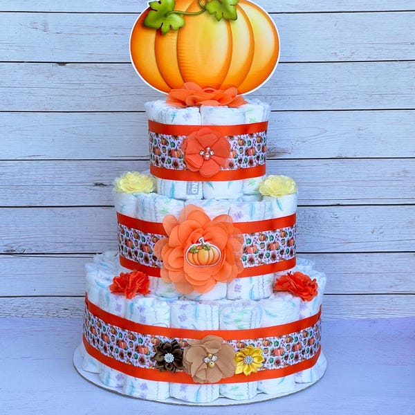 Pumpkin Diaper Cake - Etsy