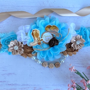 Cowboy Baby Shower Maternity Sash Western Baby Shower Sash Pregnancy ...