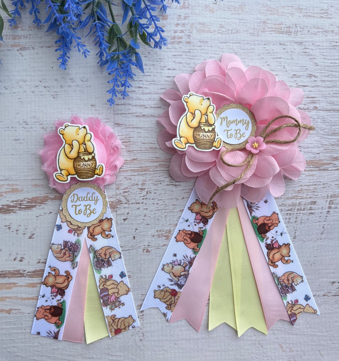 Classic Winnie the Pooh Baby Shower Corsages Classic Pooh Pins Mommy ...