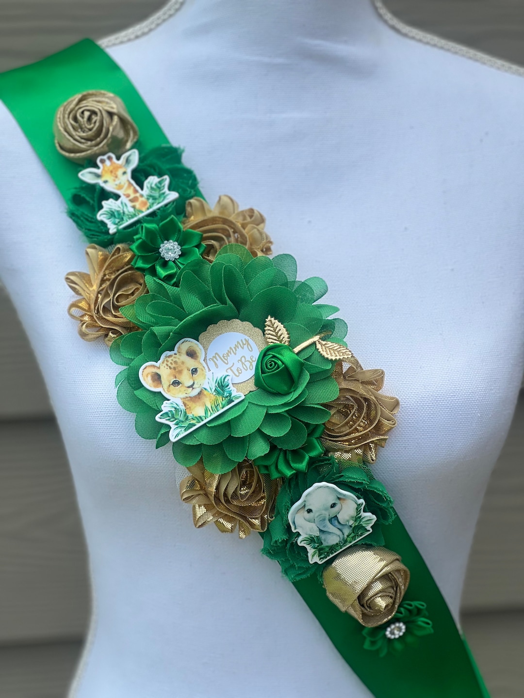 Safari Baby Shower Shoulder Sash , Mommy Sash , Pregnancy Sash ,baby ...
