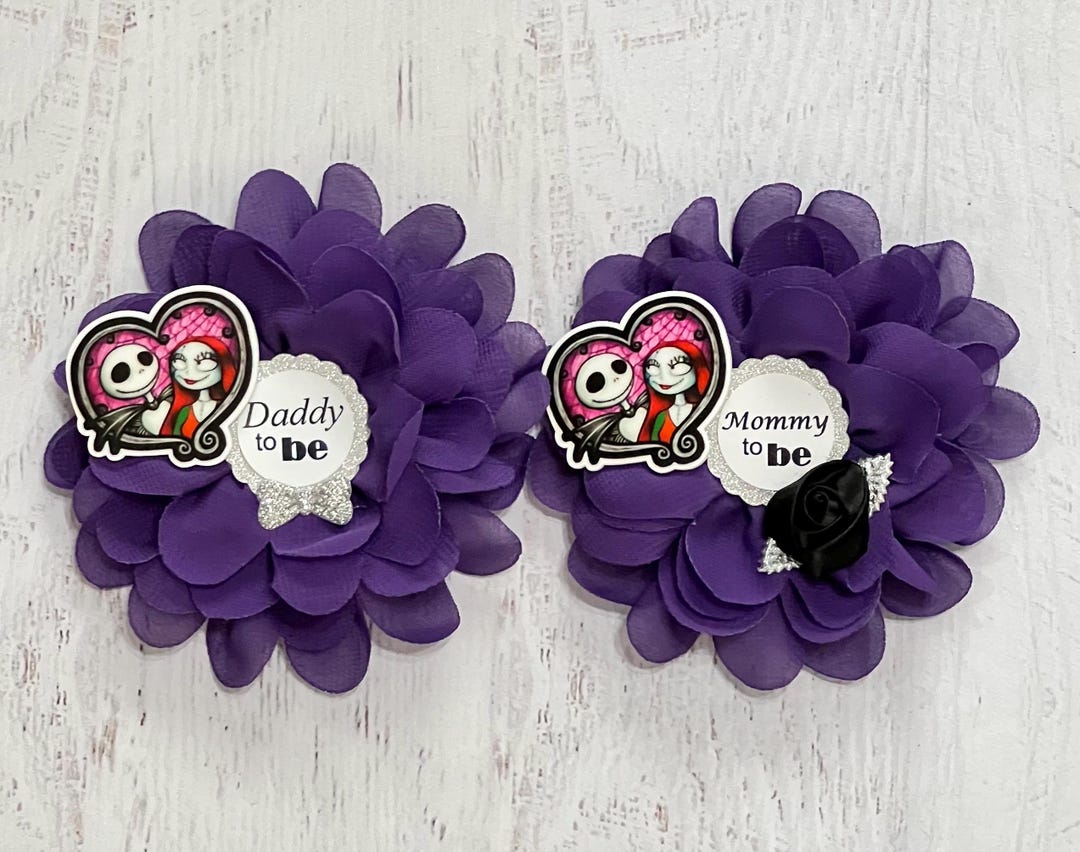 Nightmare Christmas Baby Shower Pins ,halloween Baby Shower Corsages ...