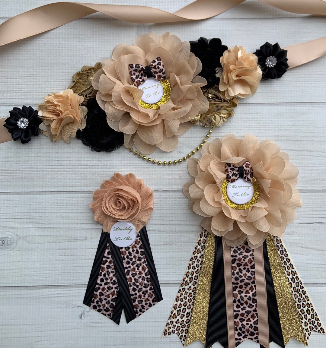 Leopard/ Safari Maternity Sash Belt ,cheetah / Leopard Baby Shower Sash ...