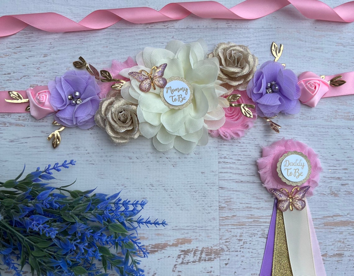 Butterfly Baby Shower Sash Butterfly Maternity Sash Girl - Etsy