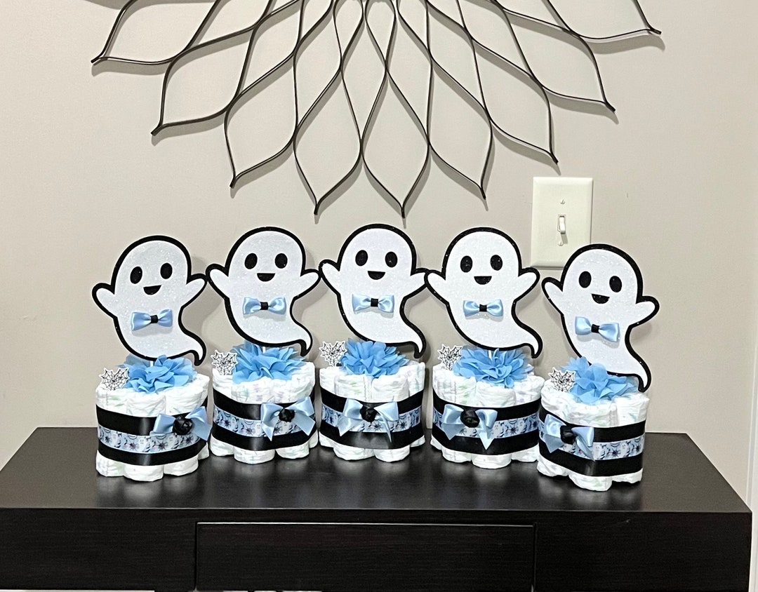 Ghost Diaper Cake Boy Ghost Baby Shower Centerpiece Baby Shower Gift ...