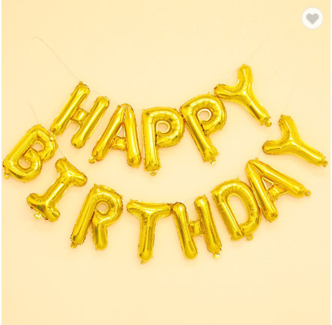 Bulk of 3 Packages Gold Happy Birthday Balloon Banner, Inflatable Happy ...