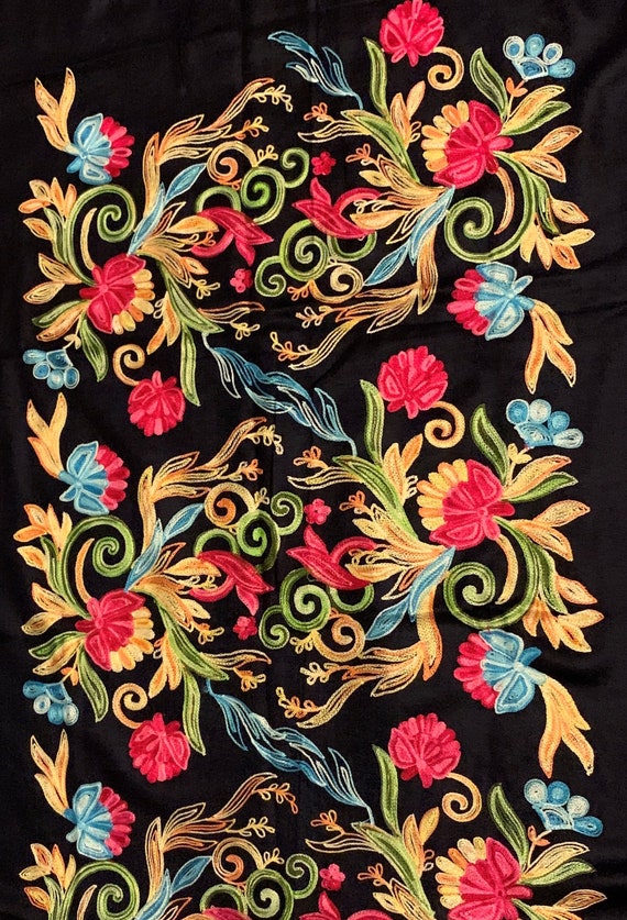 MEXICAN EMBROIDERED SCARF | Etsy