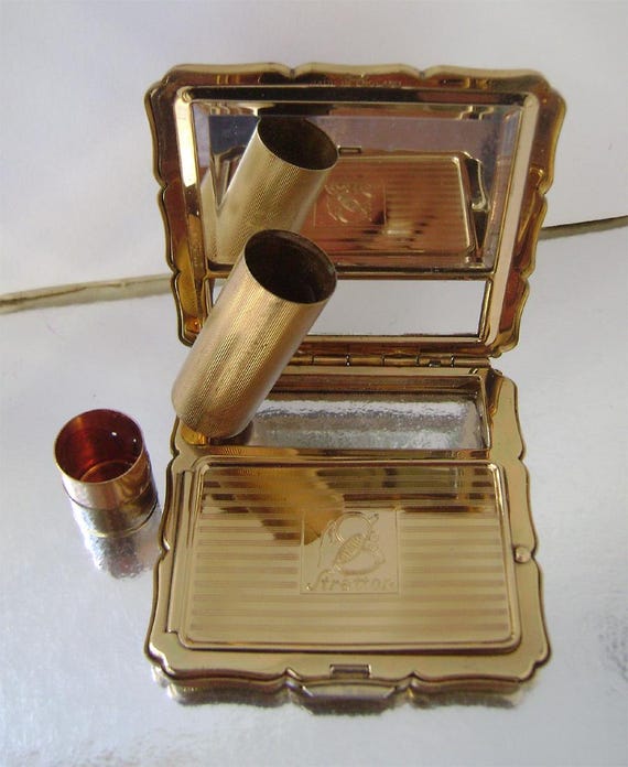 Vintage Rare Stratton Royale Enamel Compact/ Lipstick… - Gem