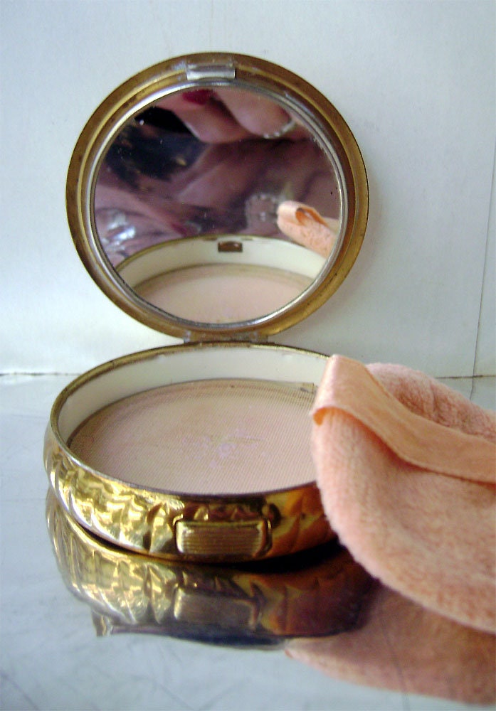 Vintage Military Powder Compact Enamel & Gold Tone Naval USS Siboney ...