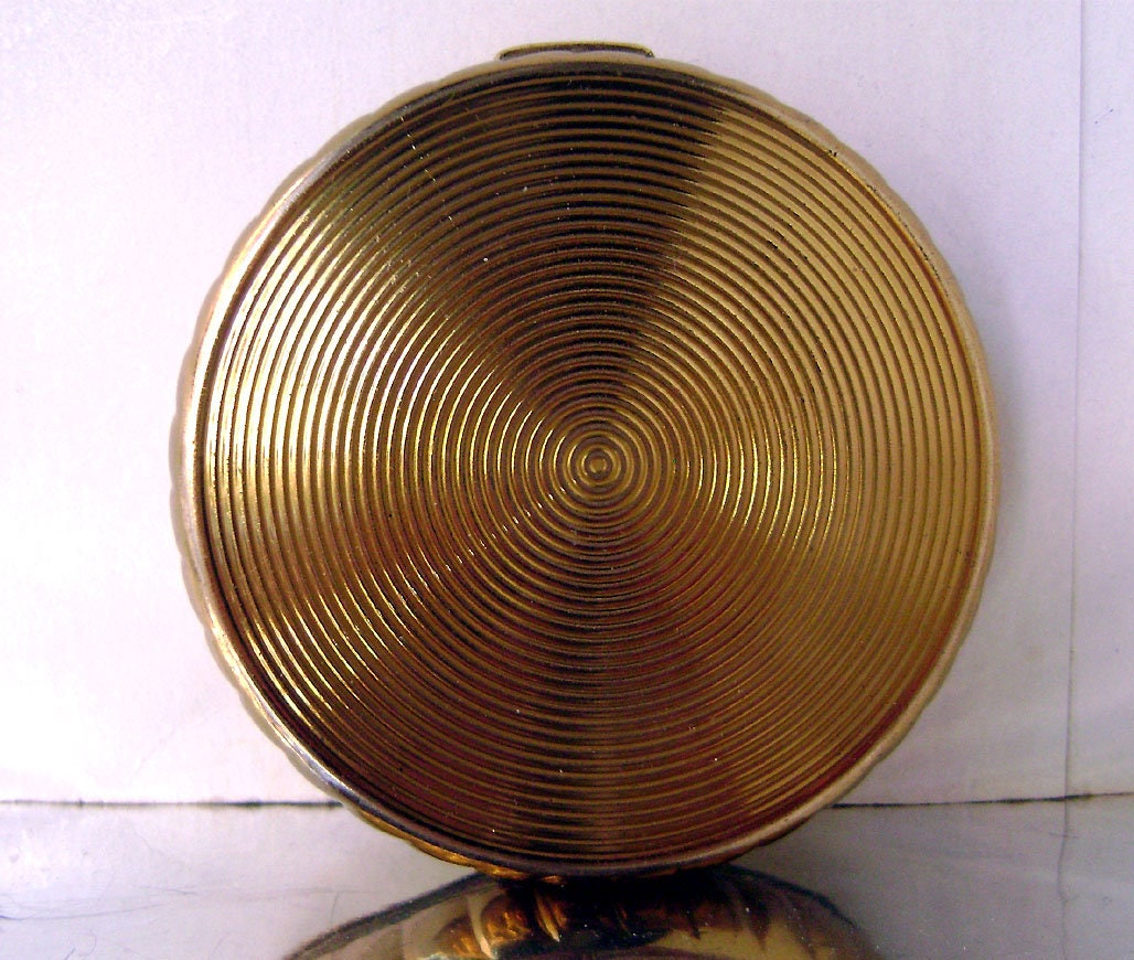 Vintage Military Powder Compact Enamel & Goldtone Naval USS Siboney ...