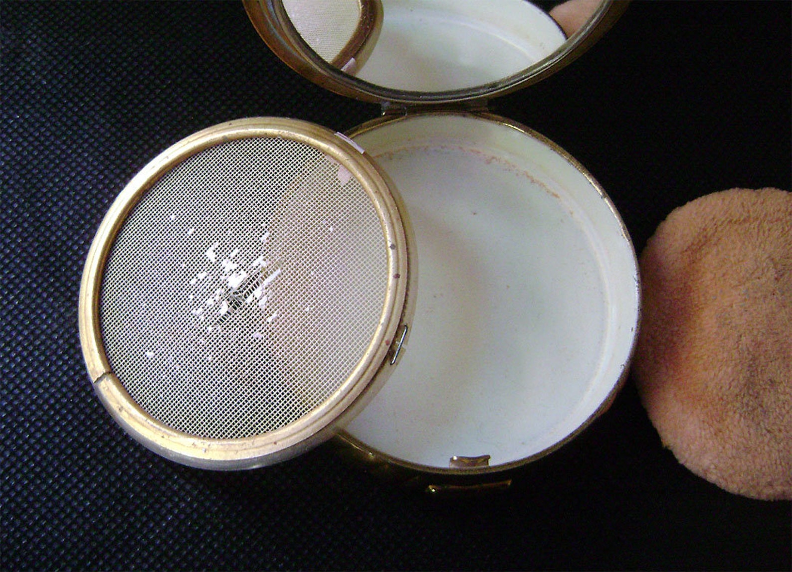 Vintage Military Powder Compact Enamel & Goldtone Naval USS - Etsy