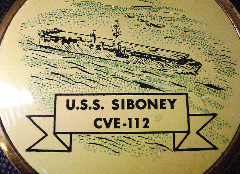 Vintage Military Powder Compact Enamel & Gold Tone Naval USS Siboney ...