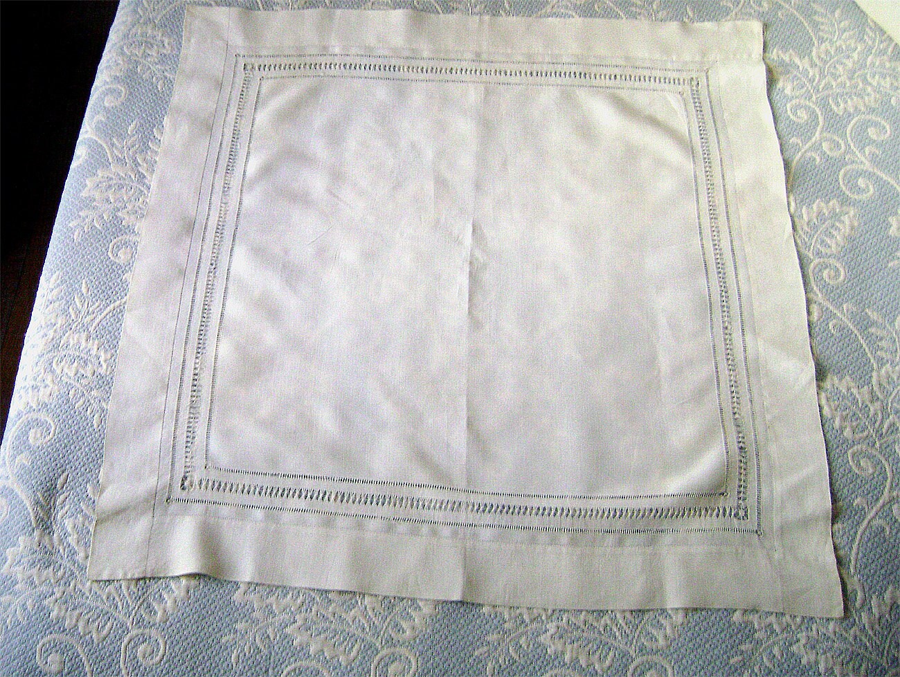 Vintage White Linen Drawn Work Square Tablecloth Topper Handmade Italy - Etsy Australia