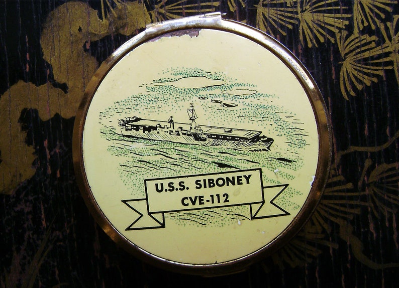 Vintage Military Powder Compact Enamel & Goldtone Naval USS - Etsy
