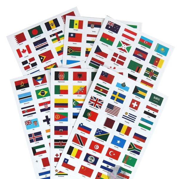Small World Flags Stickers - Etsy