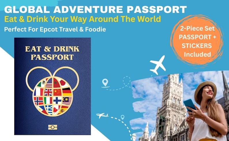 Epcot Eat & Drink Passport: Global Adventure With Country Flag Stickers ...