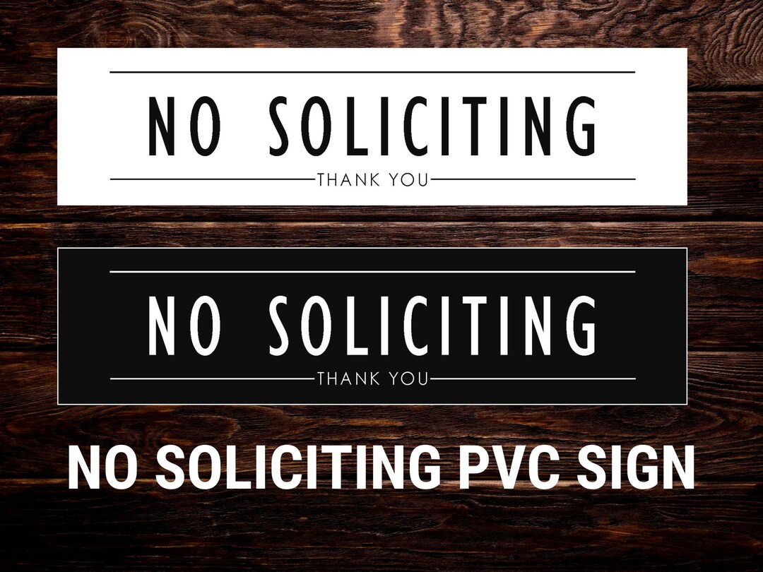 Elegant No Soliciting Sign: Weatherproof PVC, Home or Business - Etsy