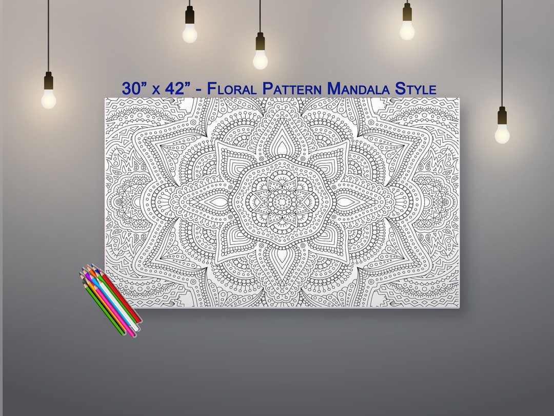 Giant Coloring Poster: Floral Mandala, Kids & Adults - Etsy
