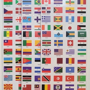 World Flags Stickers – 192 Countries, Travel & Learning - Etsy