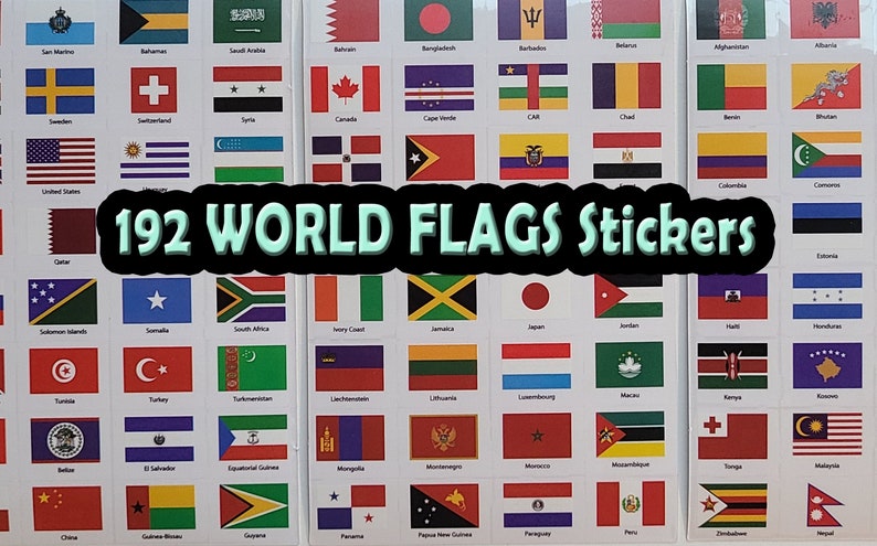 World Flags Coloring Book With Stickers: Geography Activity for Kids - Etsy