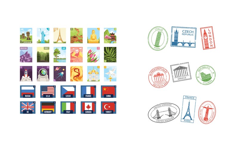 Pretend Passport With Flags Stamps for Learning and Pretend - Etsy