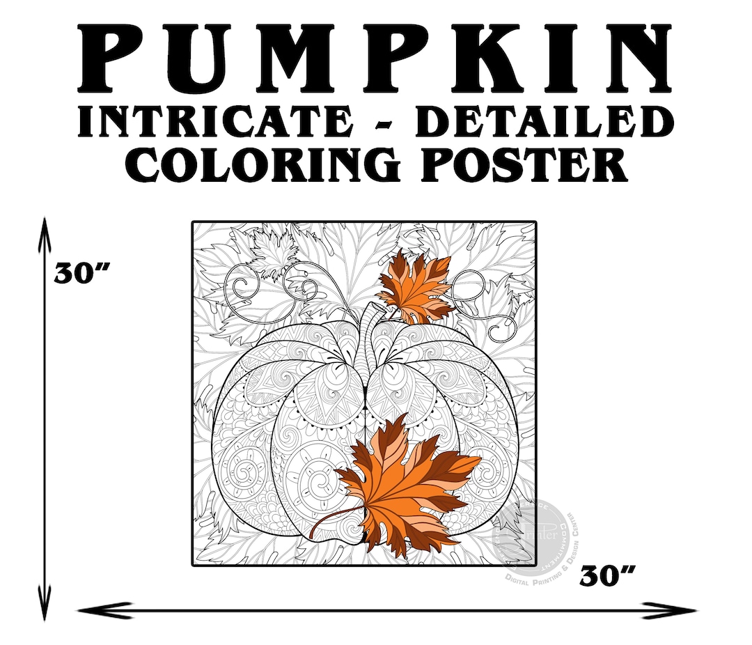 Huge PUMPKIN - Giant Coloring Poster - Inspirational Wall Art - Huge ...