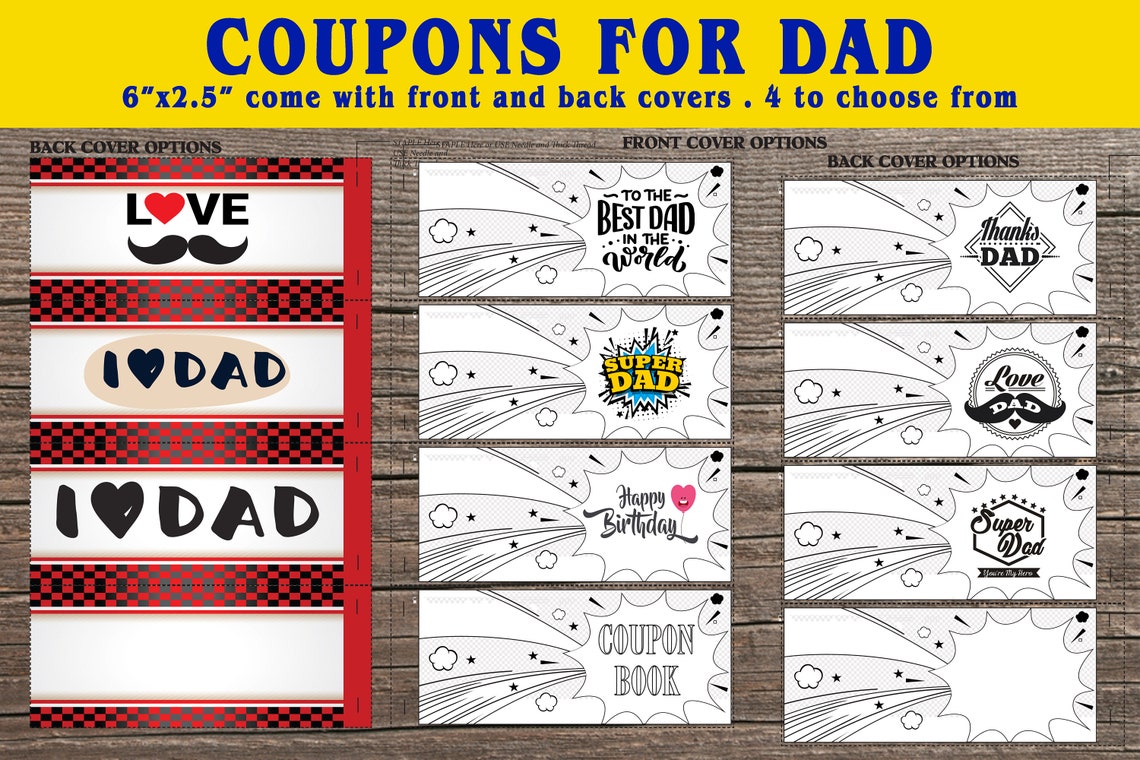 Coupons for Dad Create a Unique Gift for Father's Day - Etsy
