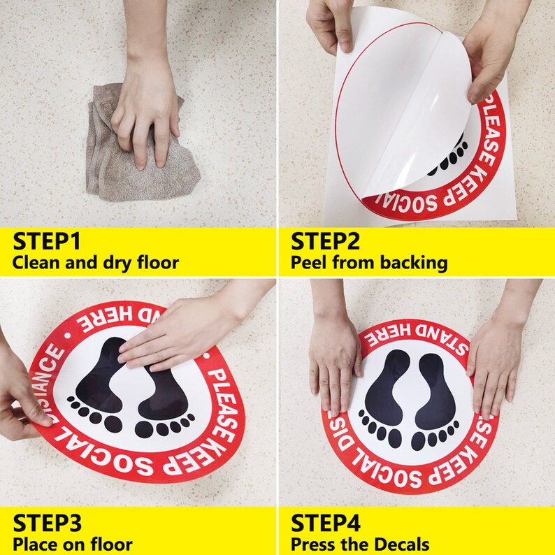 Social Distancing Floor Decals 12 Circle Please Keep - Etsy