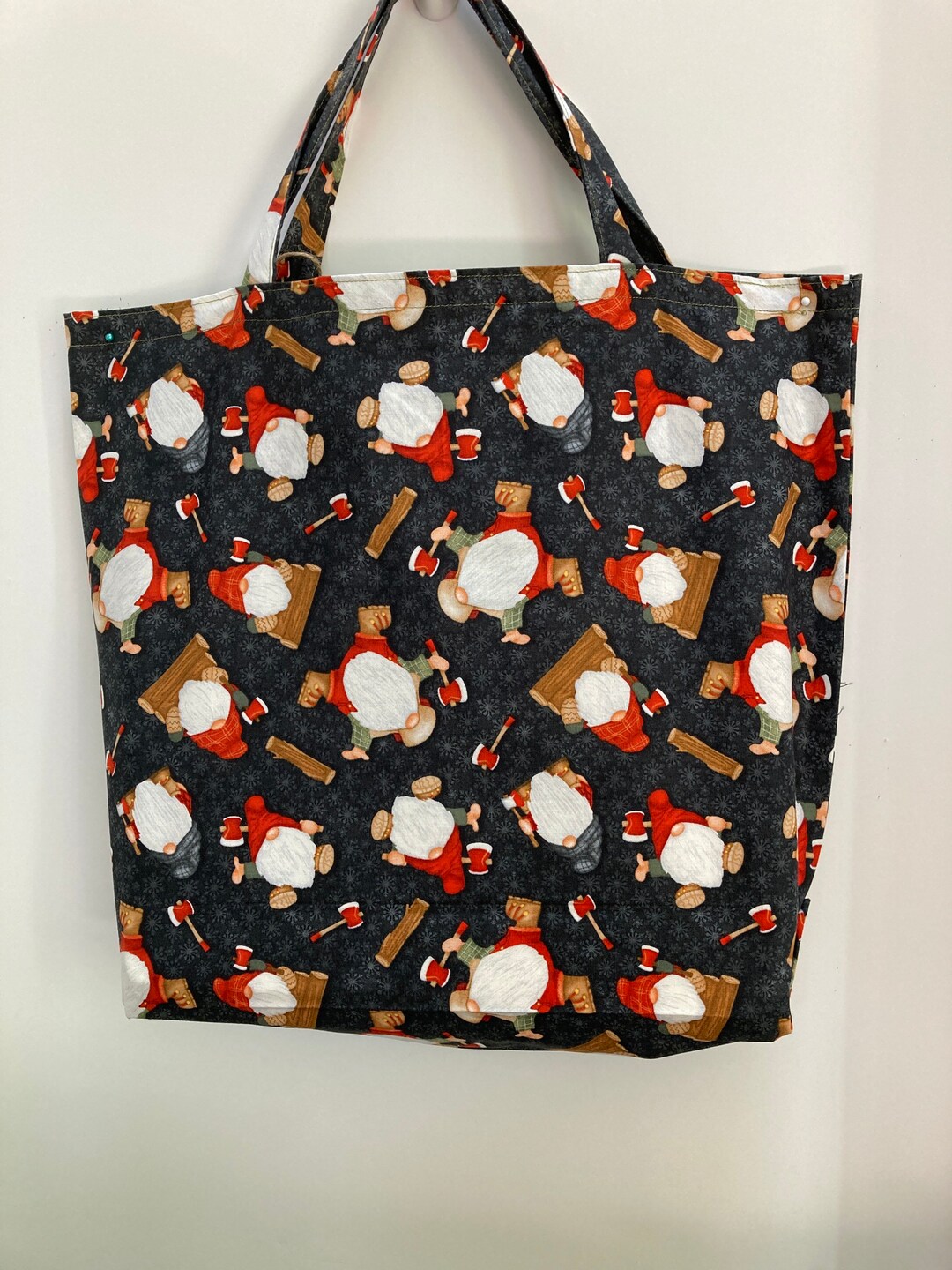 Reusable Foldable Shopping Bag - Lumberjack Gnomes - Etsy