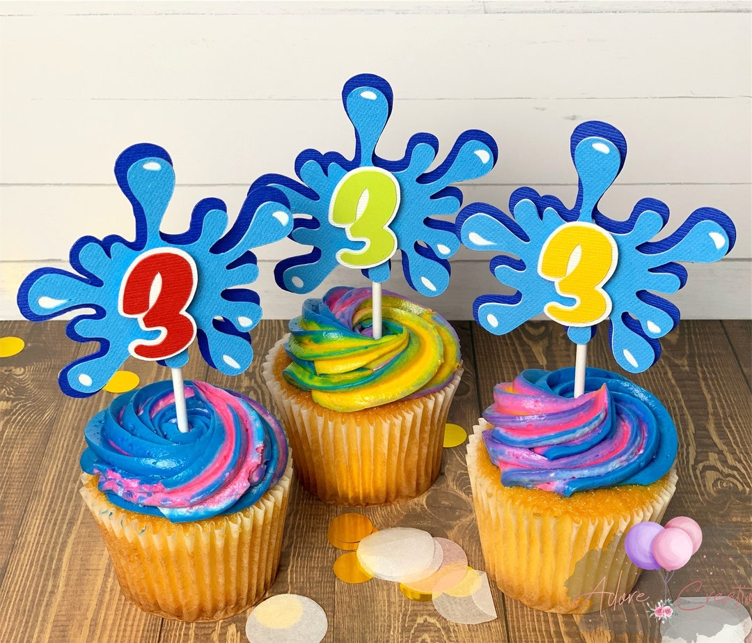 Pool Party Cupcake Toppers, Splash Cupcake Topper - Etsy