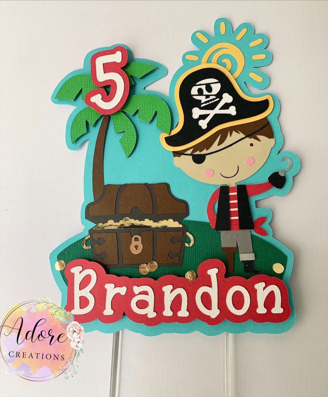 Pirate Birthday Cake Topper Pirates Theme Party Pirates of | Etsy
