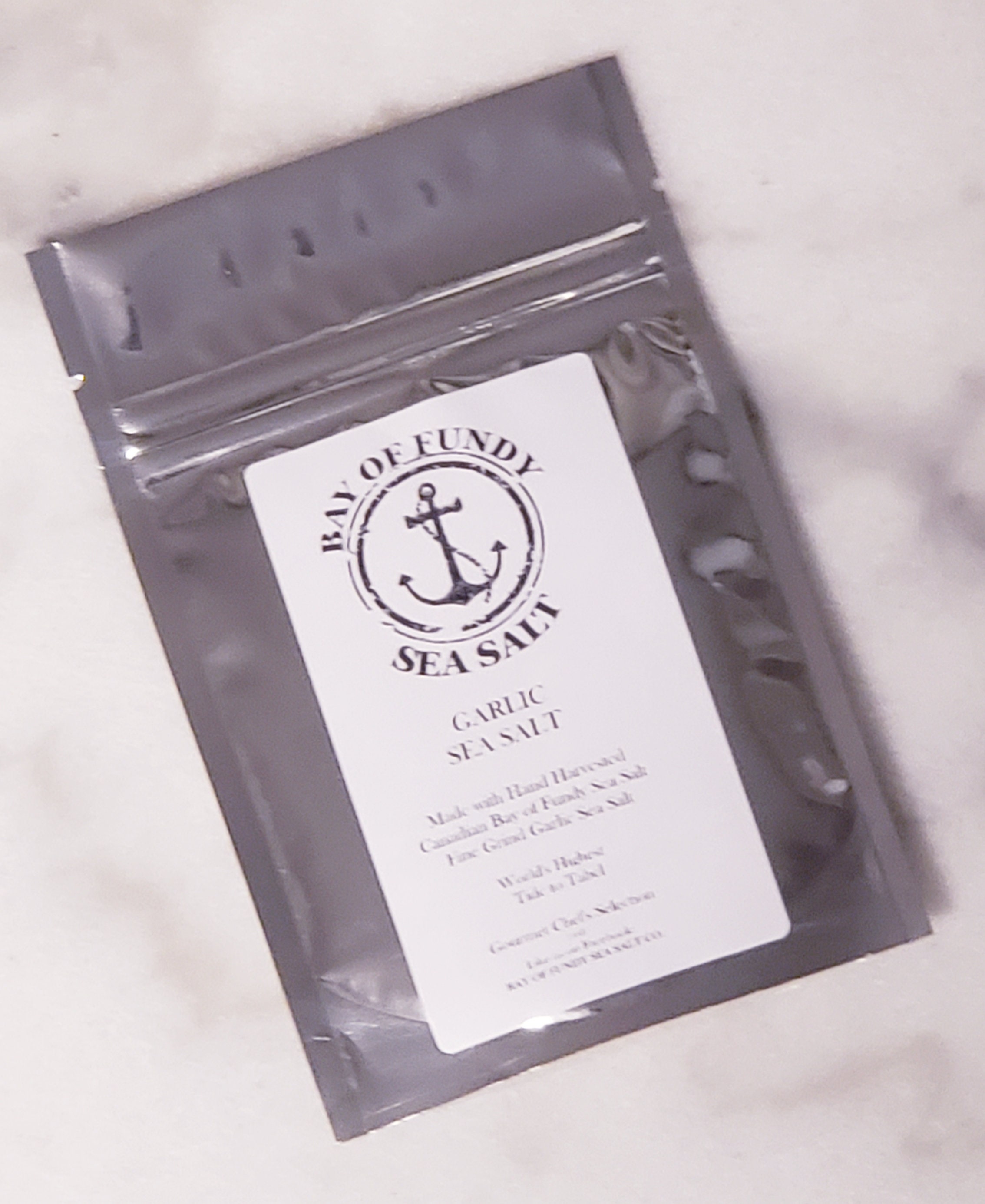 Garlic Sea Salt, 1 Oz., Bay of Fundy Sea Salt, Traditional Harvested ...