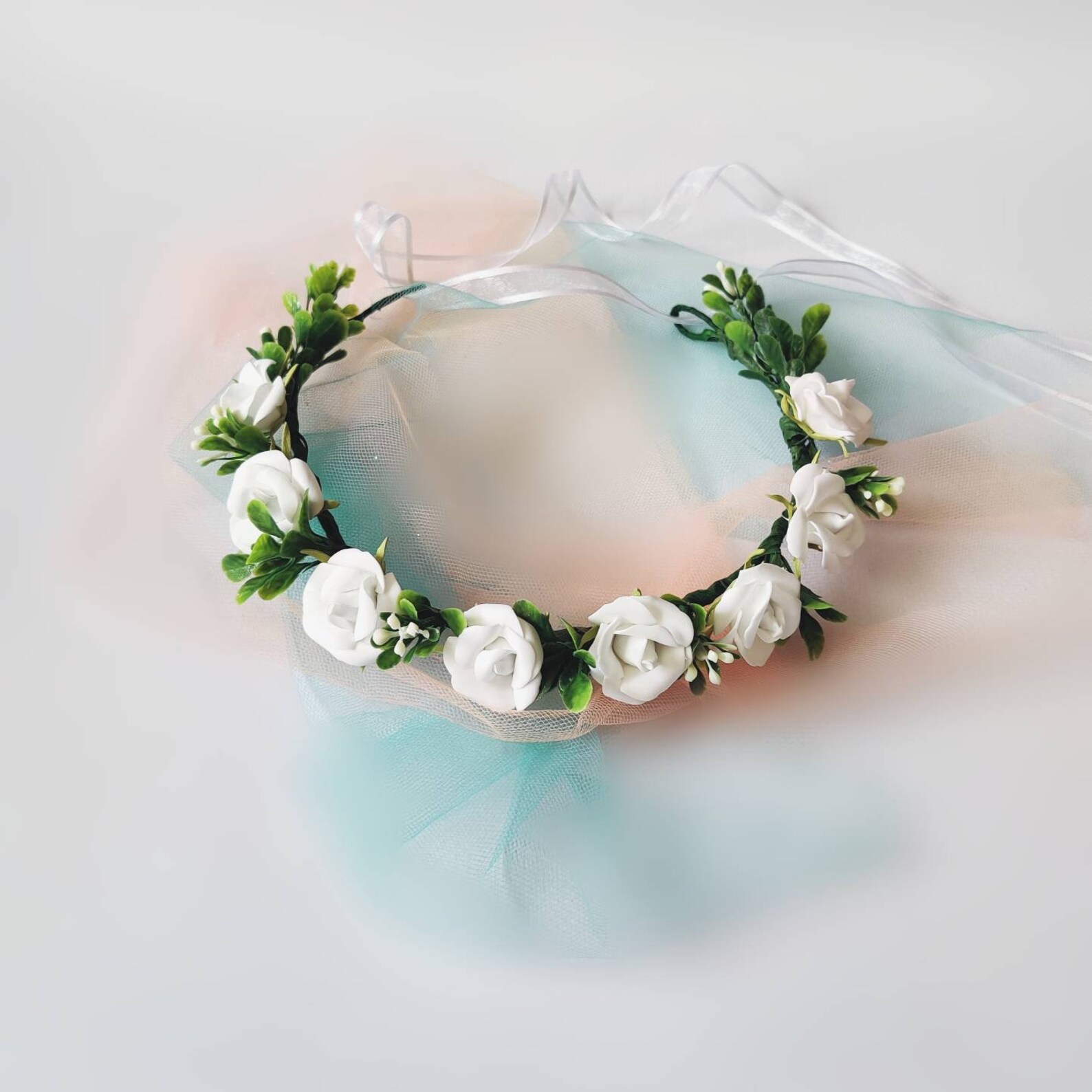 White Flower Crown First Communion Wreath Baby Flower Crown - Etsy