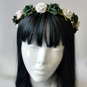 Emerald Green Flower Crown Rustic Wedding Crown Emerald Bridesmaid ...