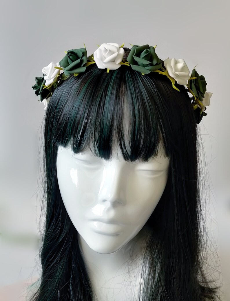 Emerald Green Flower Crown Rustic Wedding Crown Emerald - Etsy