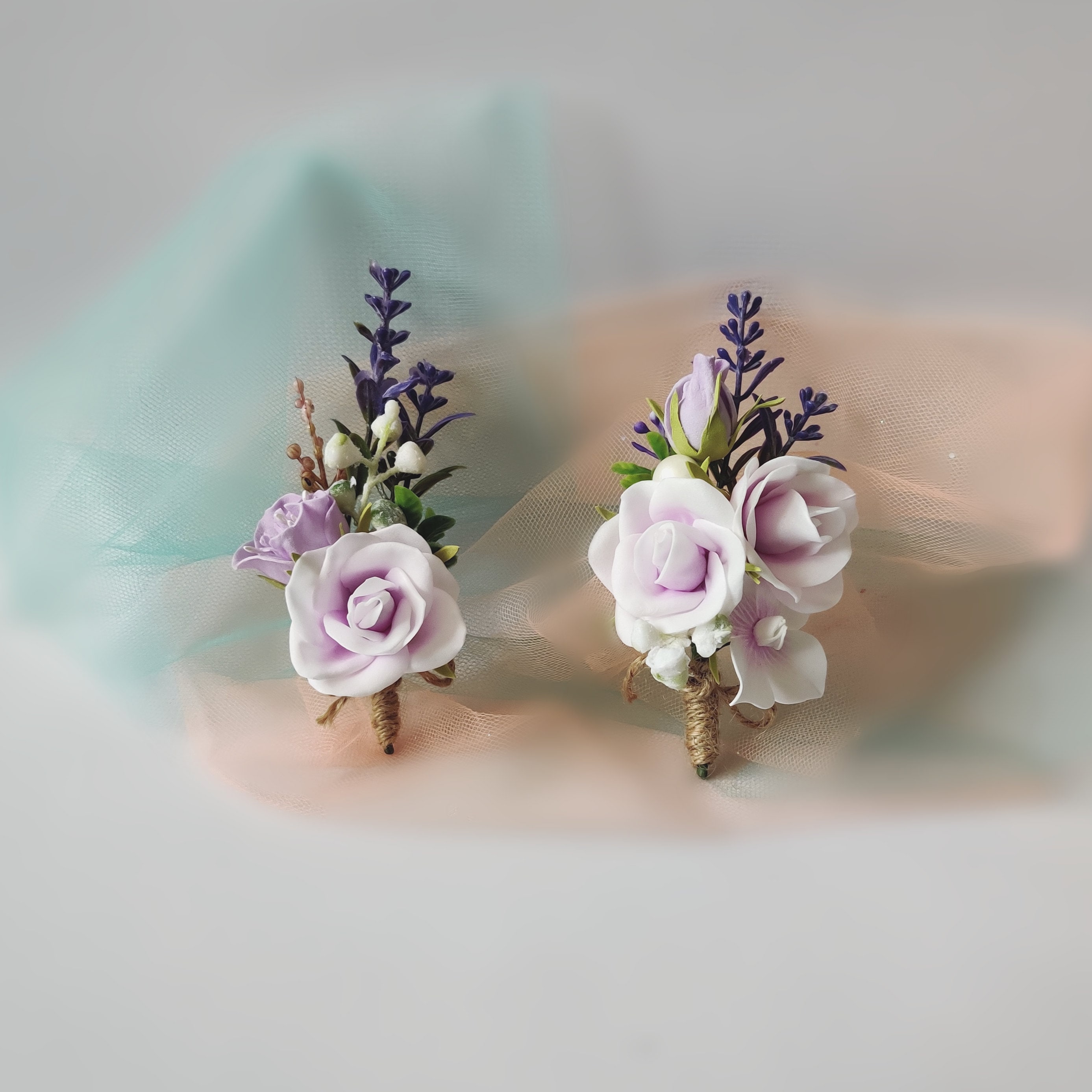 Lavender Wedding Boutonniere Groom Lapel Pin Groomsmen Flowers Purple ...