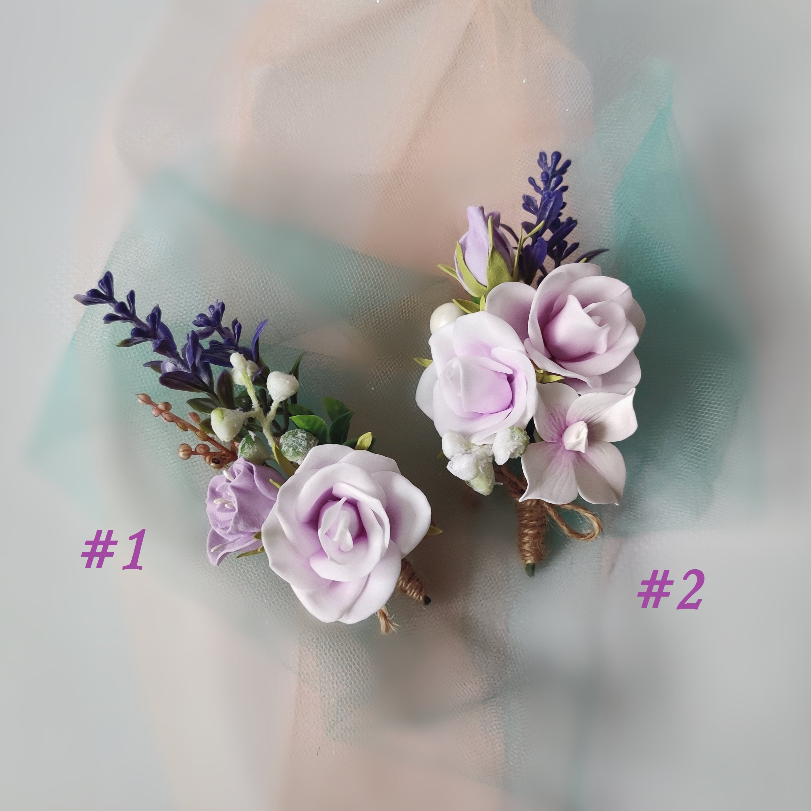 Lavender Wedding Boutonniere Groom Lapel Pin Groomsmen Flowers Purple ...