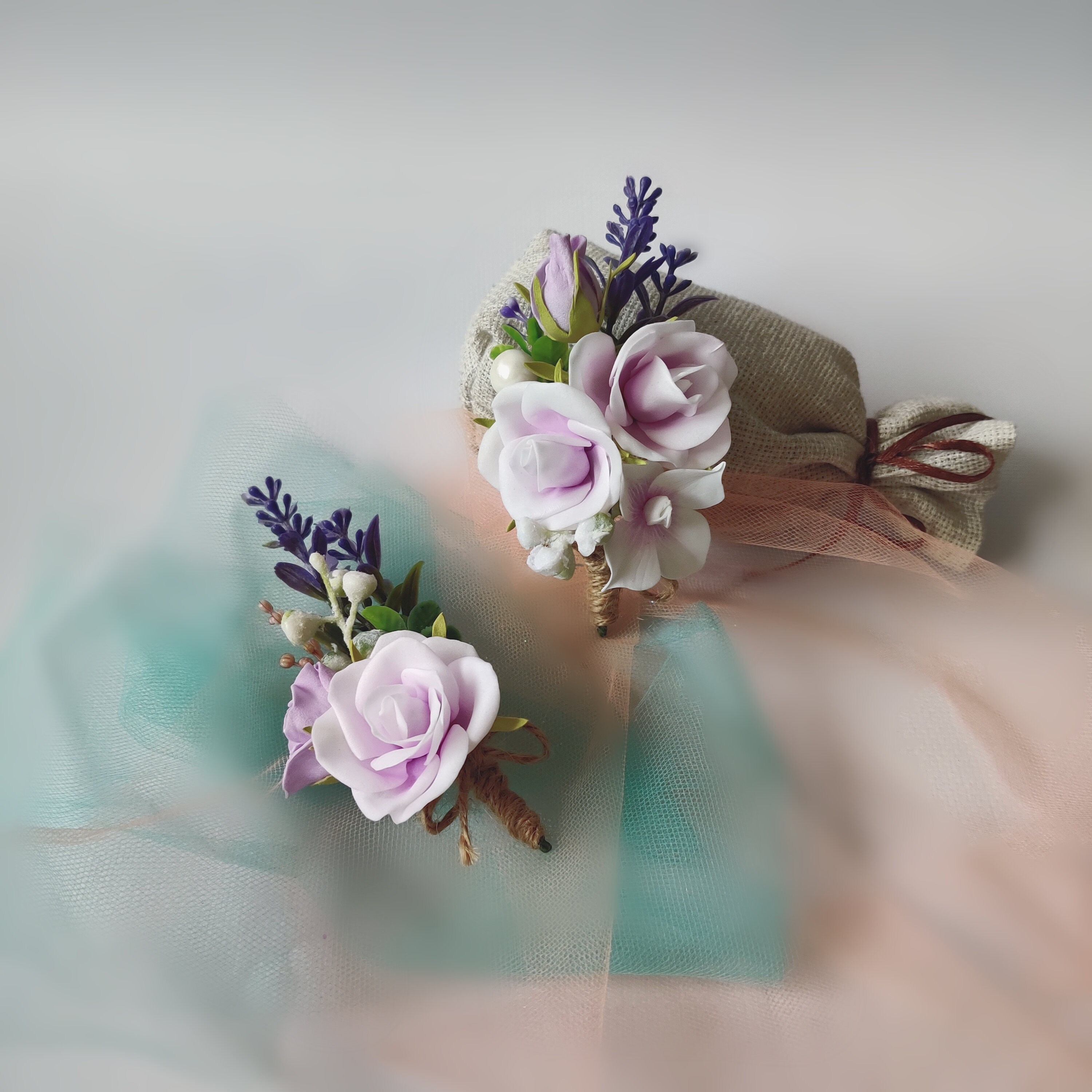Lavender Wedding Boutonniere Groom Lapel Pin Groomsmen Flowers Purple ...