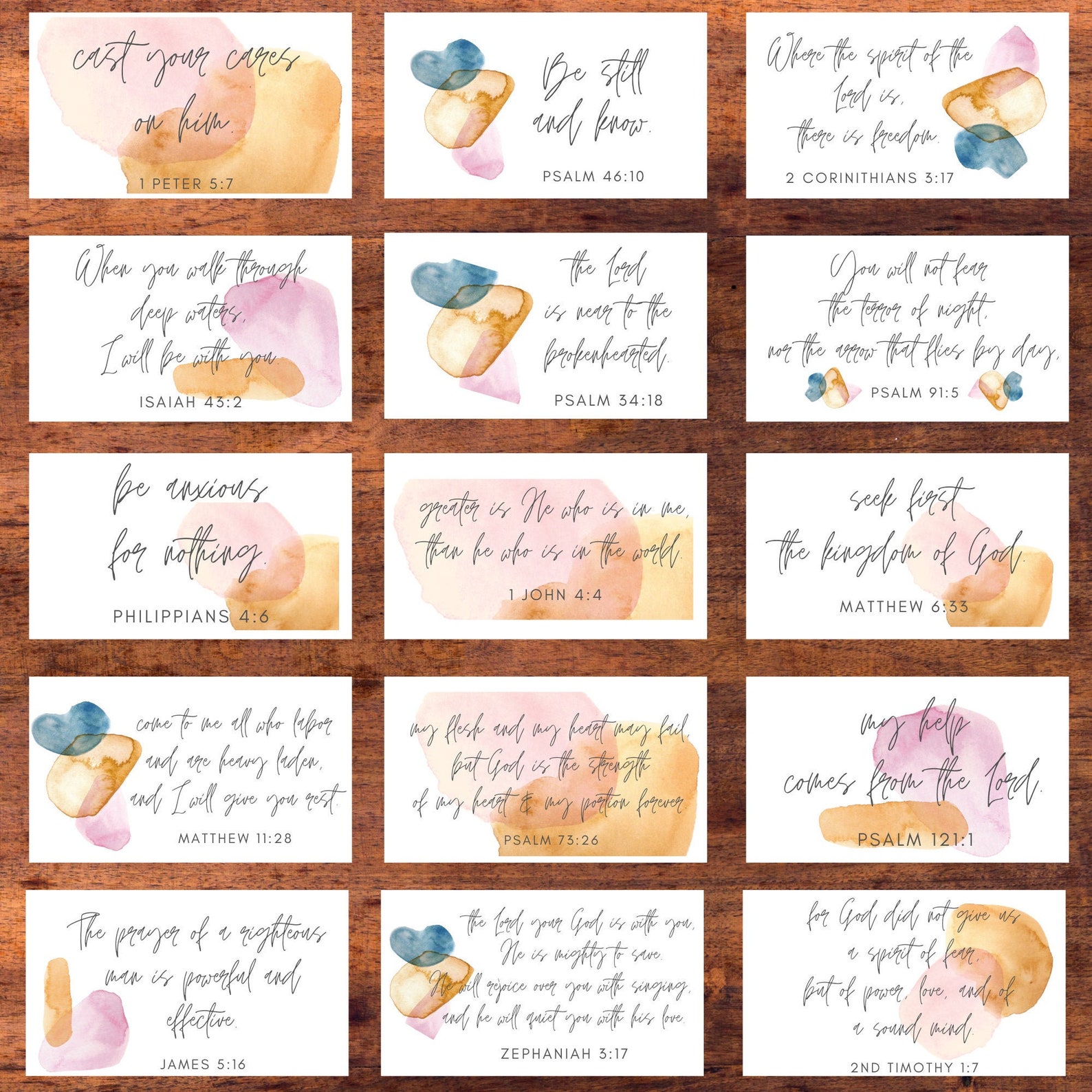 Watercolor Scripture Cards - Etsy