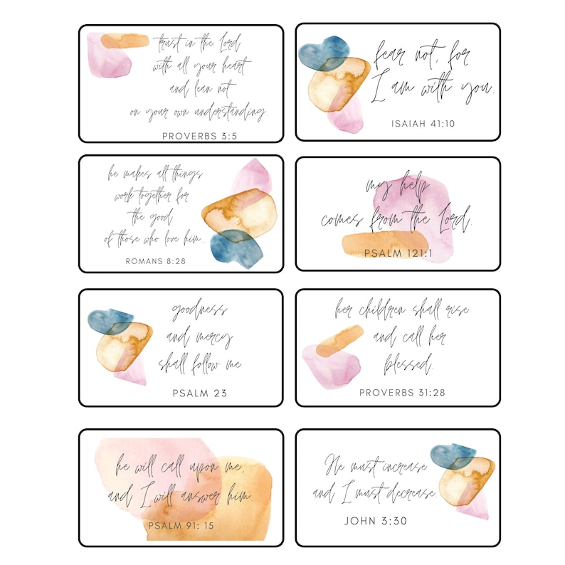 Watercolor Scripture Cards - Etsy