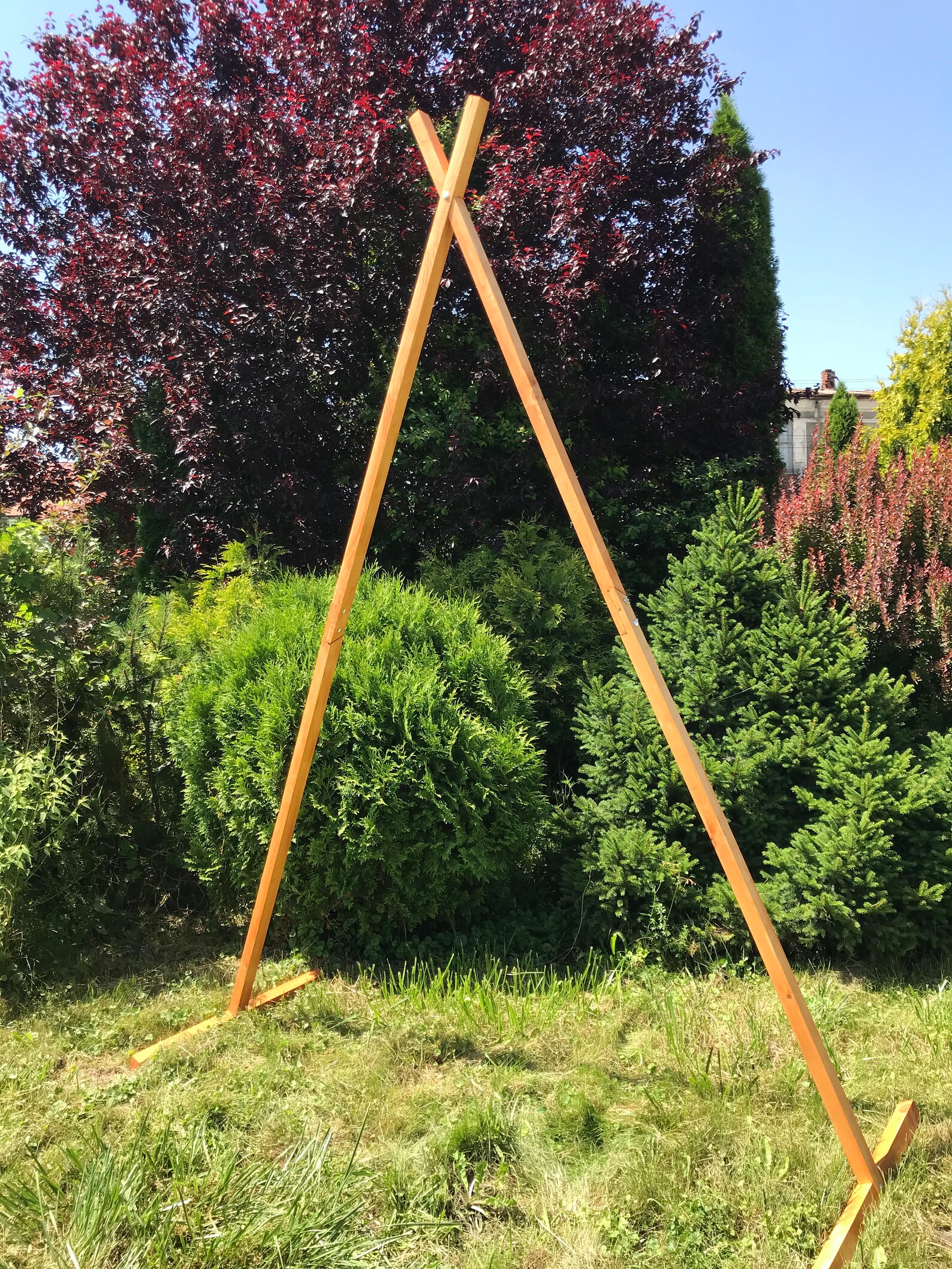 Wood Triangle Wedding Arch/ Outdoor Decoration /backdrop Rustic Arch ...