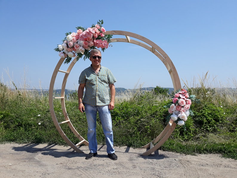 Double Ring Wooden/ Wedding Arch / Wedding Decor Natural Forest ...