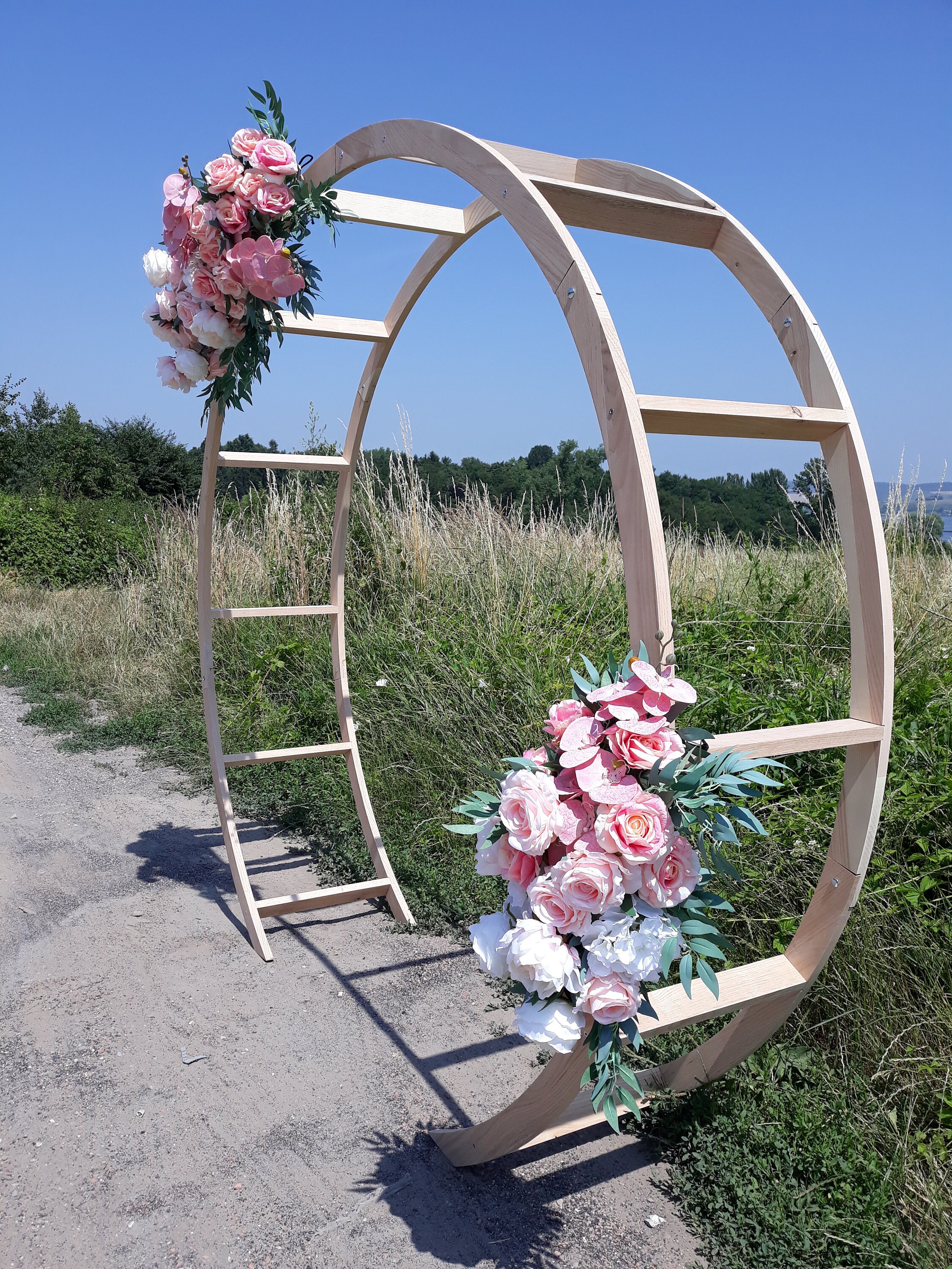 Double Ring Wooden/ Wedding Arch / Wedding Decor Natural Forest ...