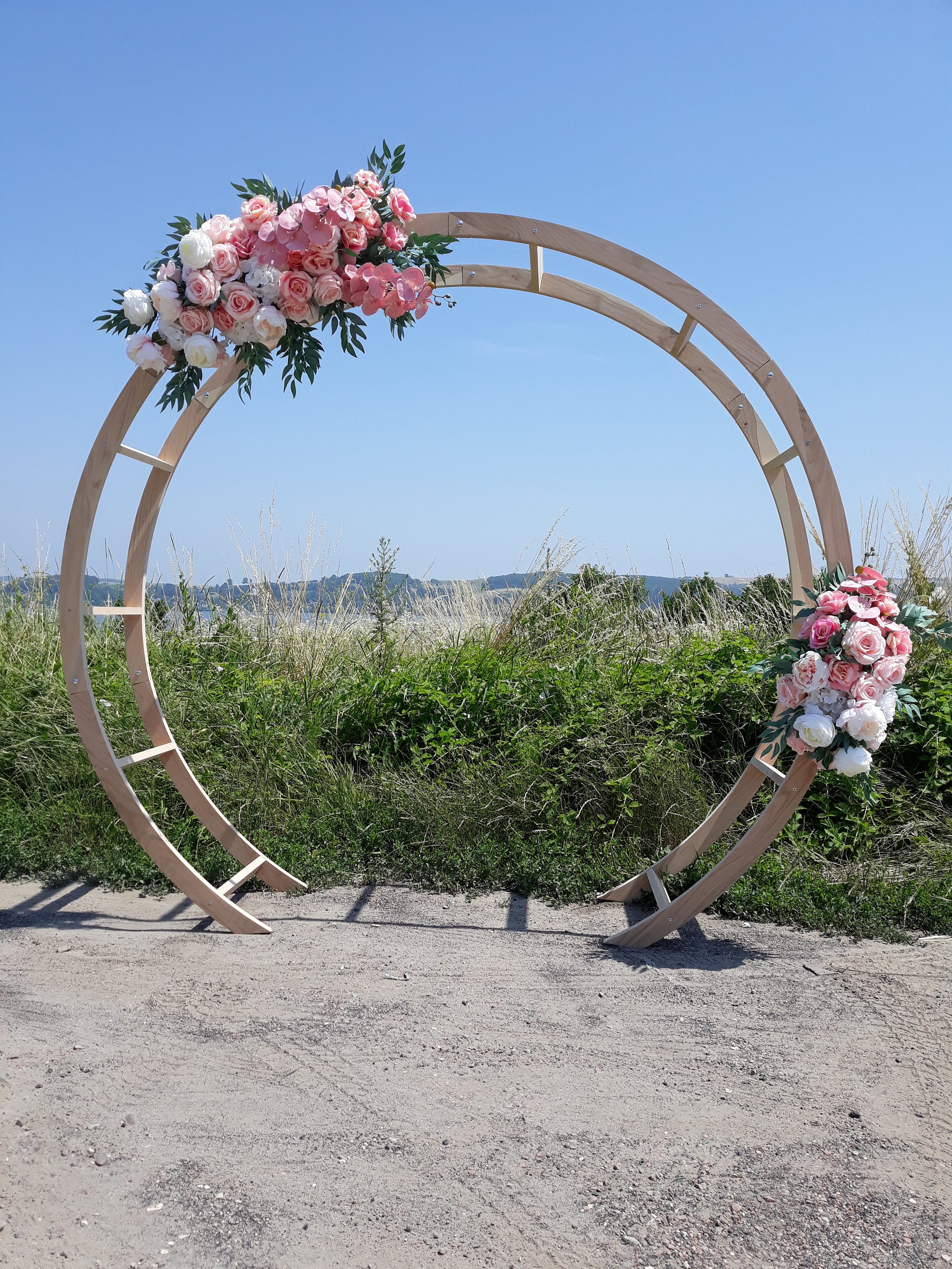 Double Ring Wooden/ Wedding Arch / Wedding Decor Natural Forest ...