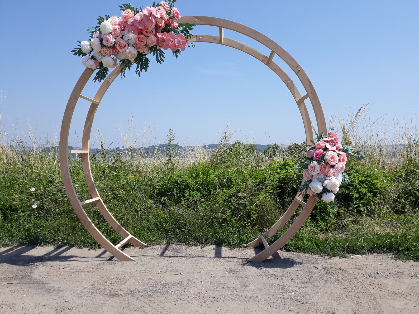 Double Ring Wooden/ Wedding Arch / Wedding Decor Natural Forest ...