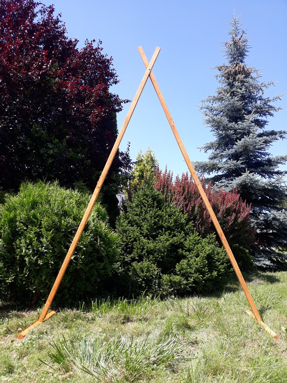 Wood Triangle Wedding Arch/ Outdoor Decoration /backdrop Rustic Arch ...