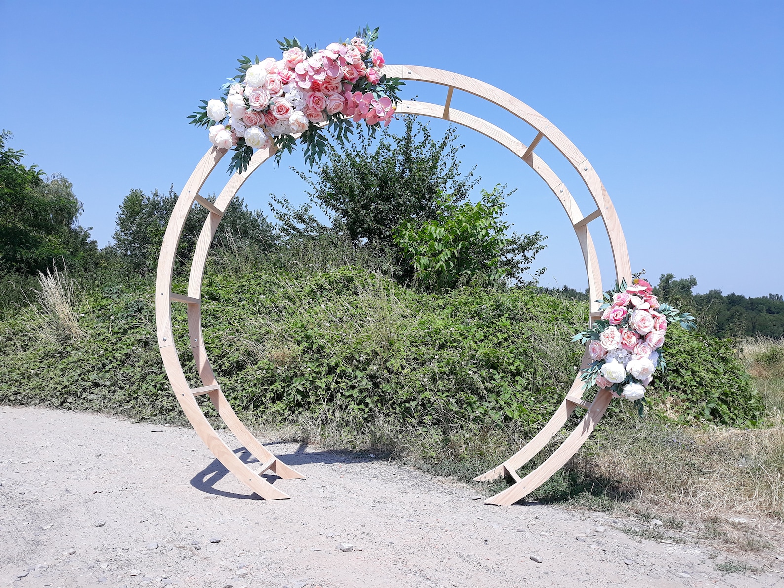 Double Ring Wooden/ Wedding Arch / Wedding Decor Natural | Etsy