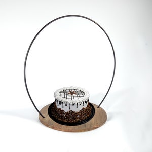 Wooden Cake Stand / Metal Ring With Diameter 30 "and a Wooden Base of ...