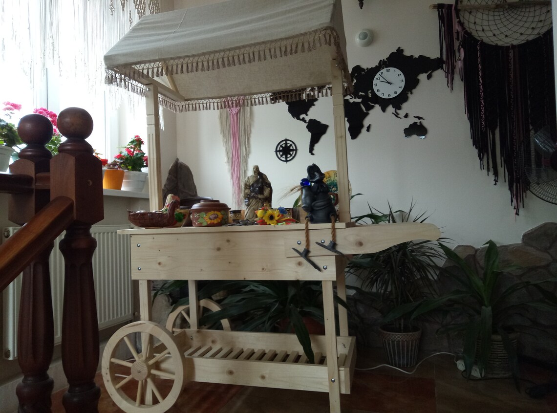 Wooden Large Sweet Cart Cart With Wheels Adult Wooden Sweet Cart Cake ...